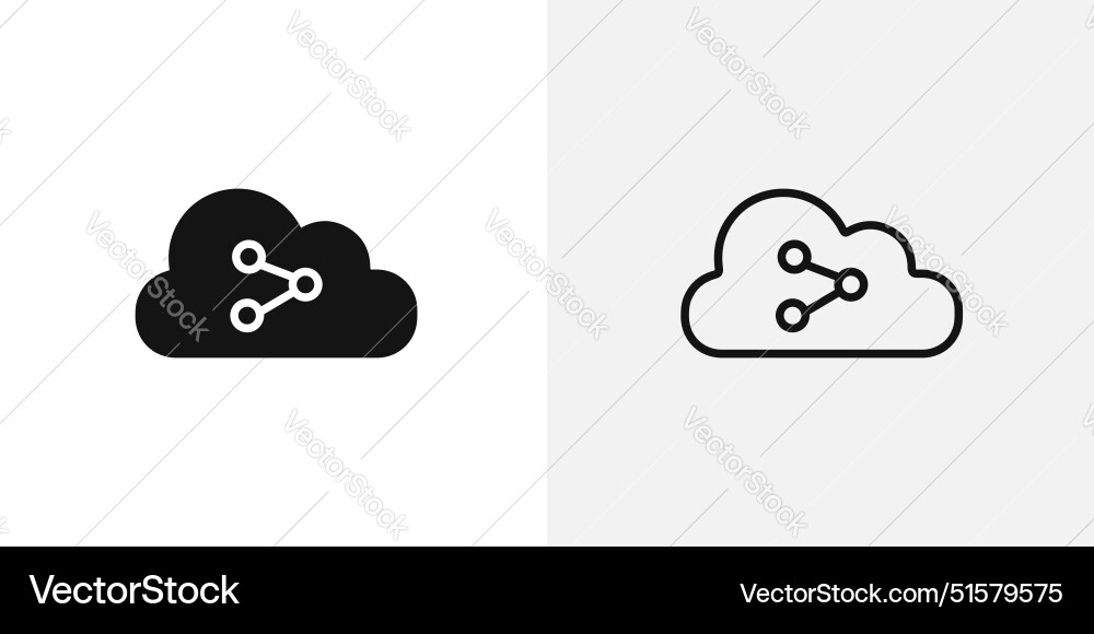 Cloud share icon set Royalty Free Vector Image