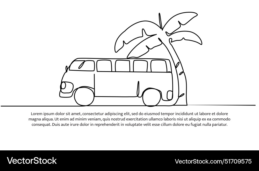 Continuous one line design of travel Royalty Free Vector