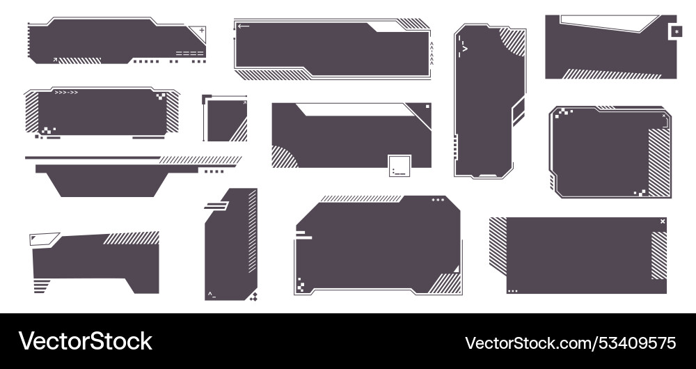 Futuristic text boxes abstract digital interface Vector Image