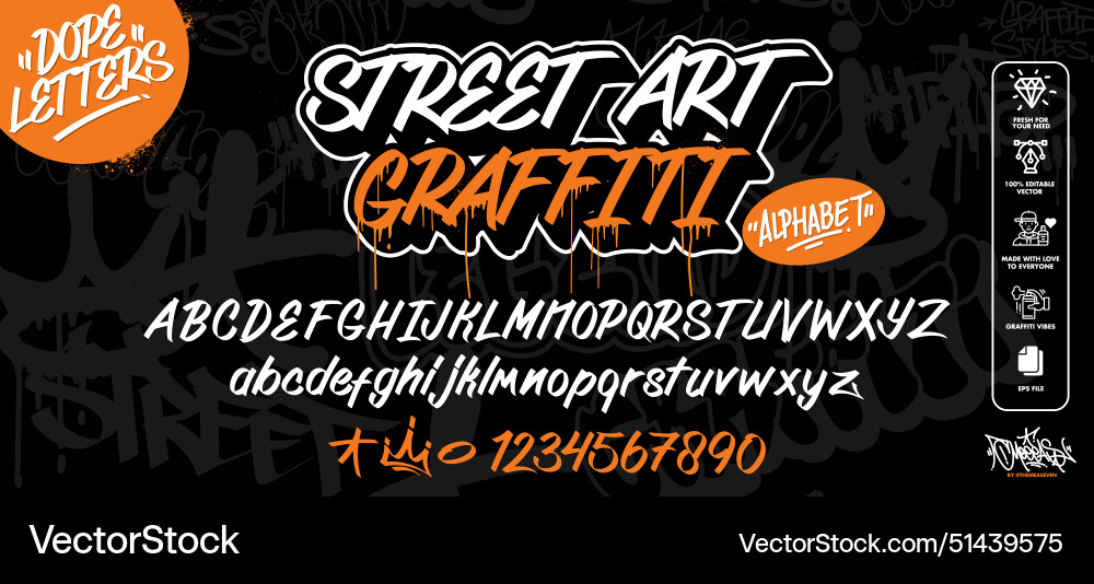 Graffiti alphabet Royalty Free Vector Image - VectorStock