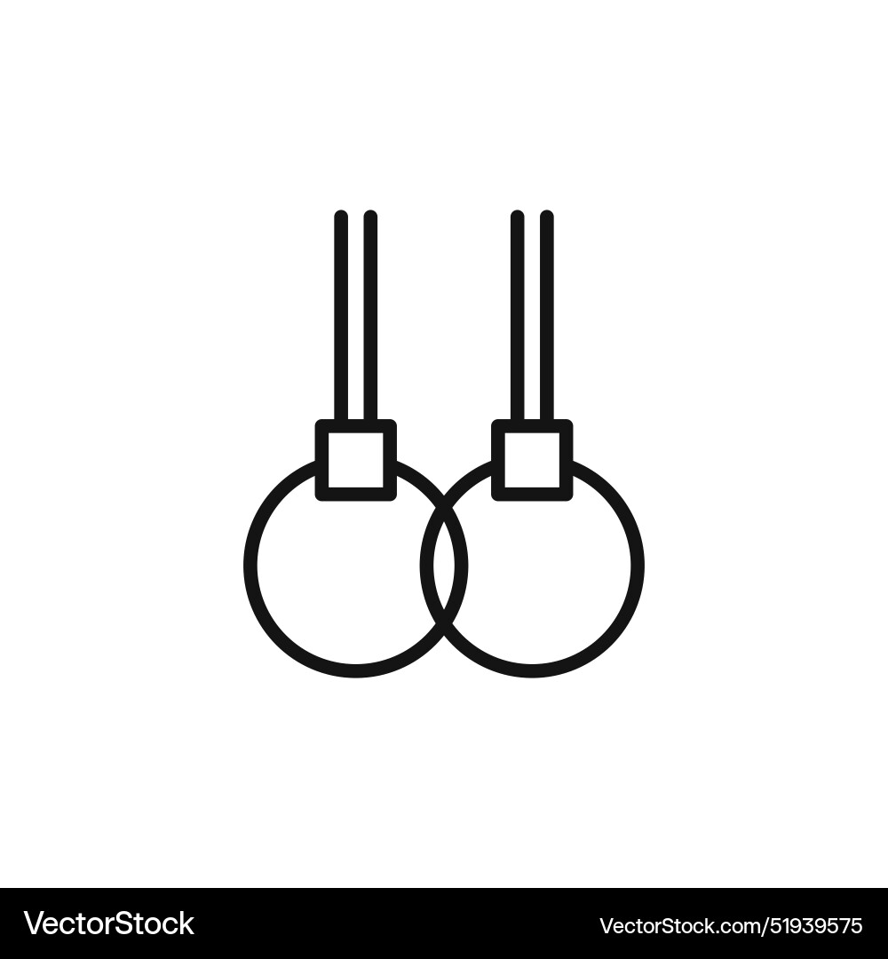 Gymnastic ring icon logo sign outline Royalty Free Vector