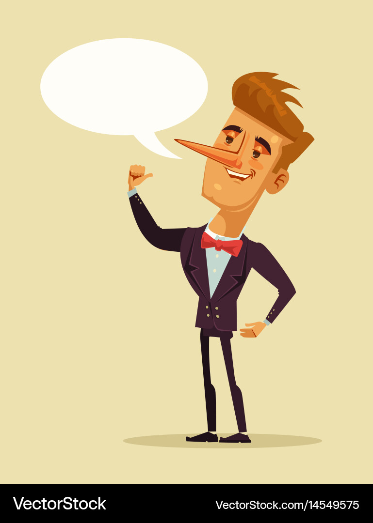 Happy smiling liar office worker businessman Vector Image