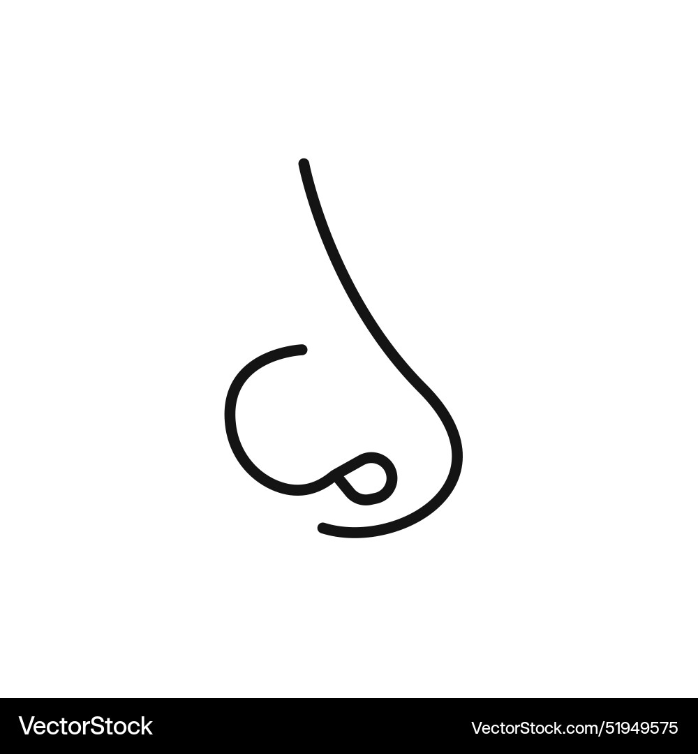 Human nose logo sign outline Royalty Free Vector Image