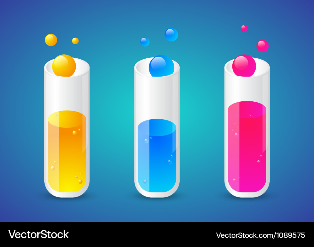 Liquid chemical substance in tubes Royalty Free Vector Image