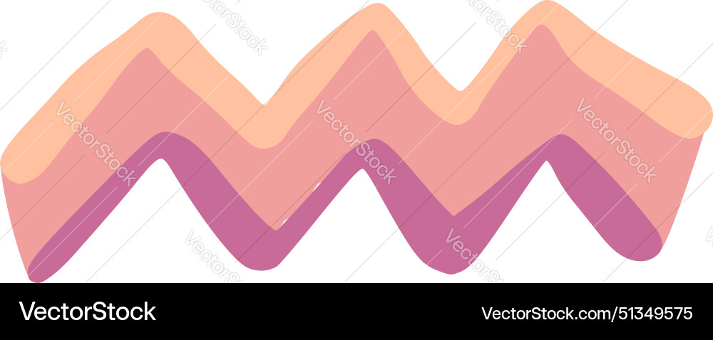 Minimalist abstract wave line art in pink Vector Image