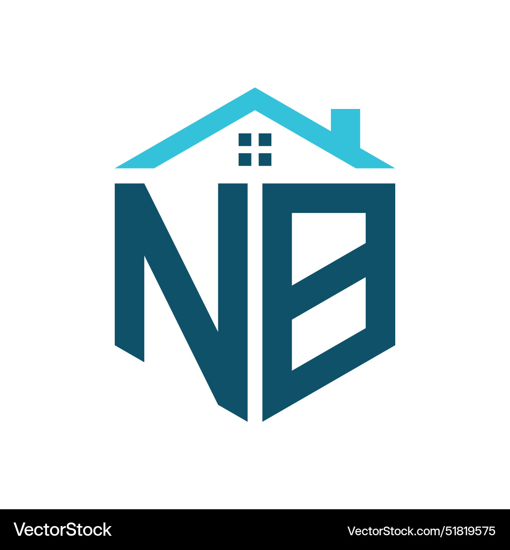 Nb house logo design template letter Royalty Free Vector