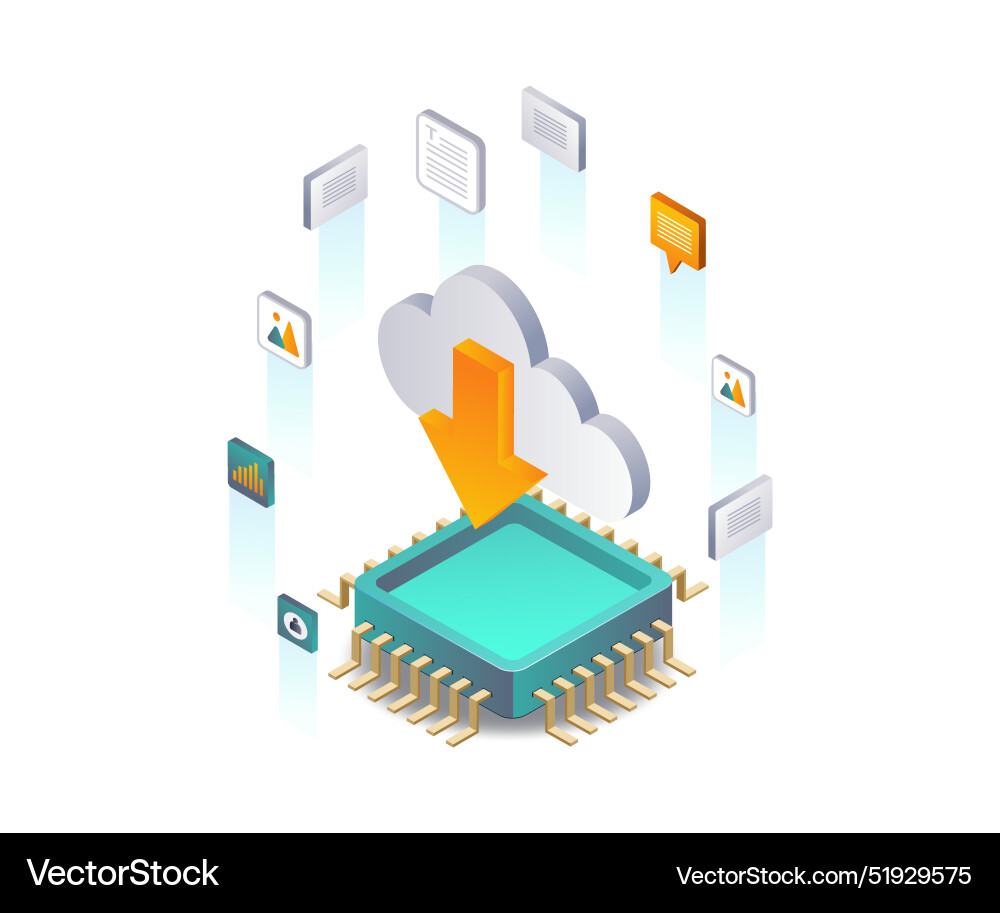 Network data transaction management on cloud Vector Image