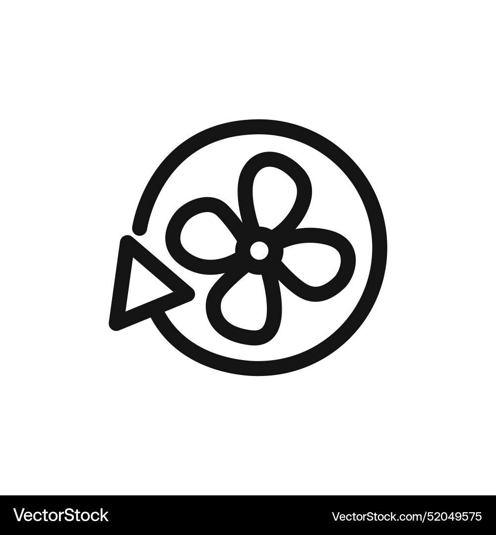 Ventilation icon linear graphics sign Royalty Free Vector