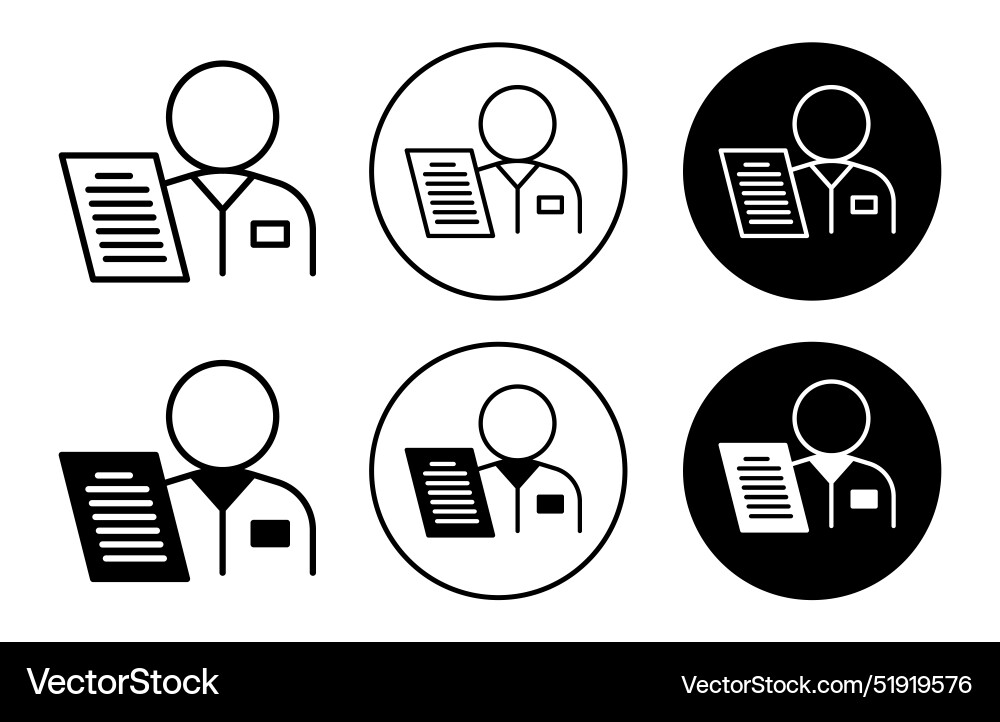 Broker icon collection of outline thin line Vector Image