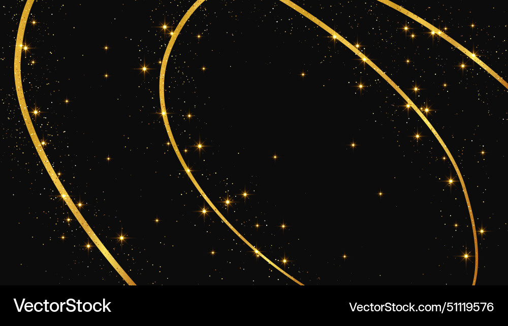 Gold glittering confetti wave and stardust Vector Image
