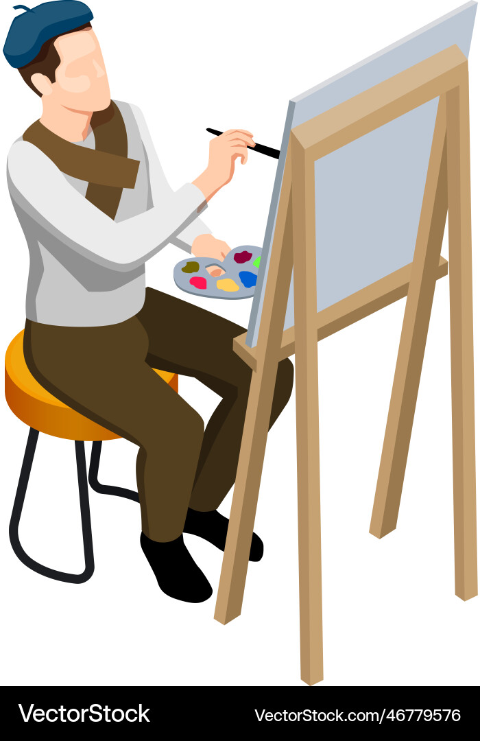 Isometric street artist Royalty Free Vector Image