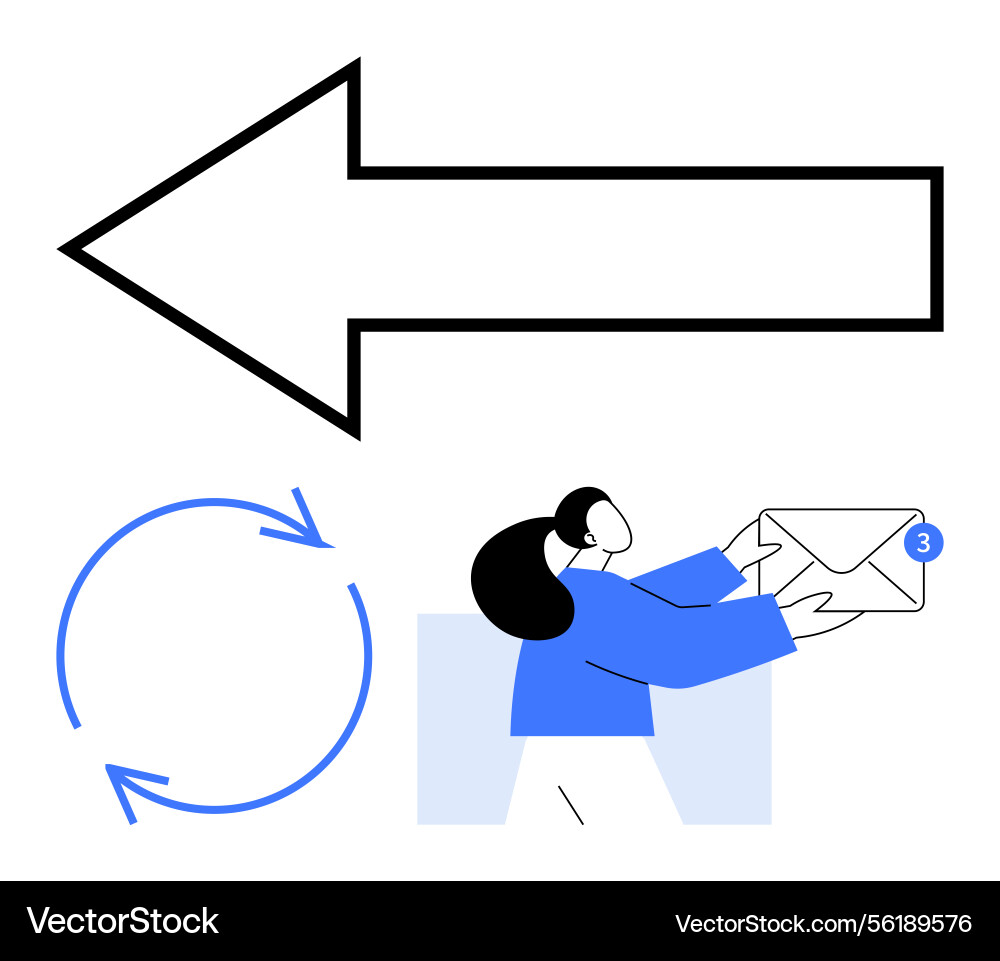 Large arrow circular motion arrows and person Vector Image
