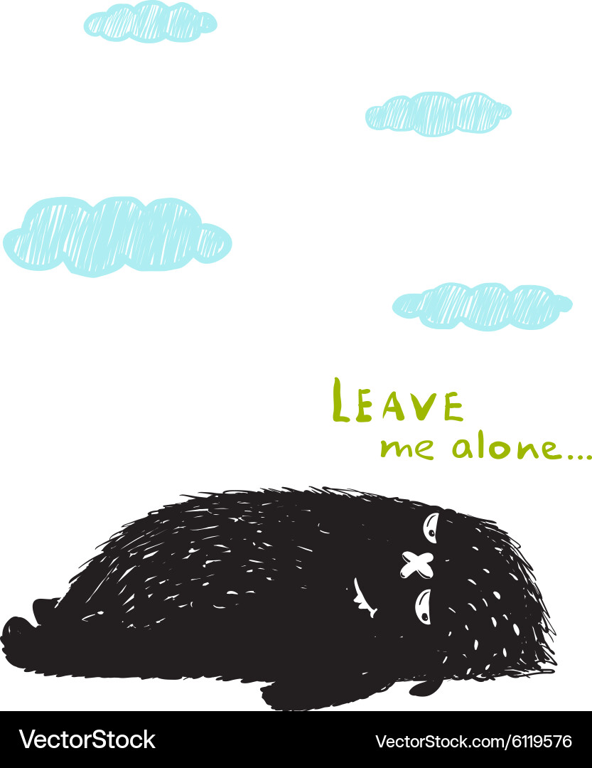 Leave me alone lying black little monster Vector Image