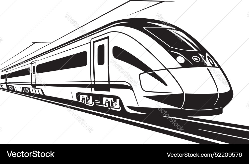 Speedy express black logo with high speed train Vector Image
