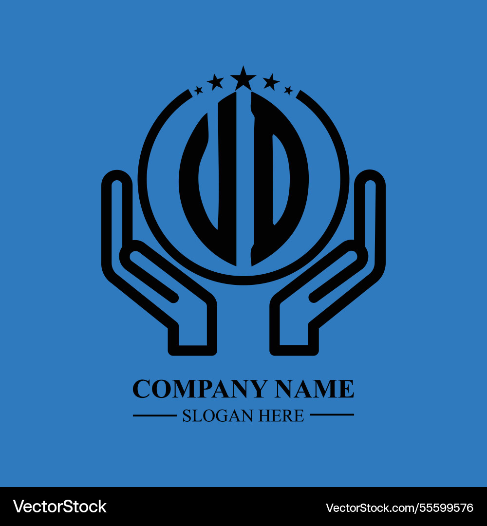 Vd initials modern logo design featuring held Vector Image
