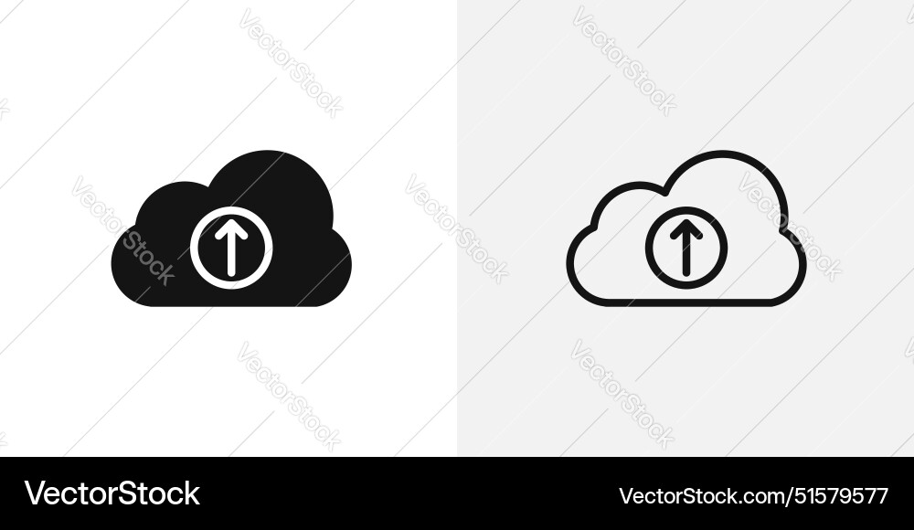 Cloud upload icon set Royalty Free Vector Image