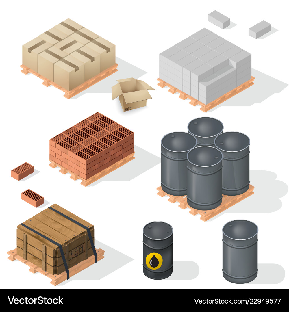 Construction material isometric Royalty Free Vector Image