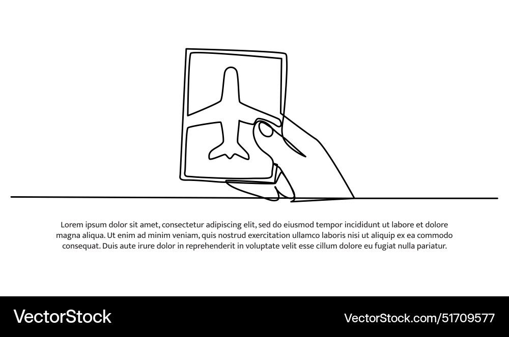 Continuous one line design of ticket to board Vector Image