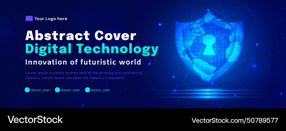 Digital technology poster cover security secure Vector Image