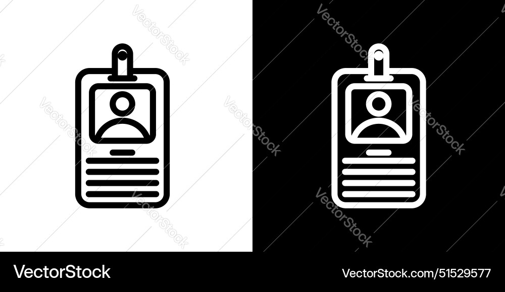 Id badge icon set security identity pass symbol Vector Image