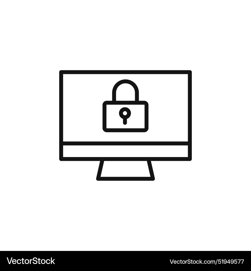 Iot security logo sign outline Royalty Free Vector Image
