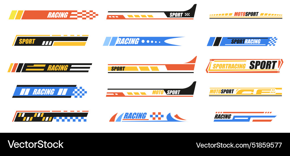 Racing stripes checkered flag stripe Royalty Free Vector