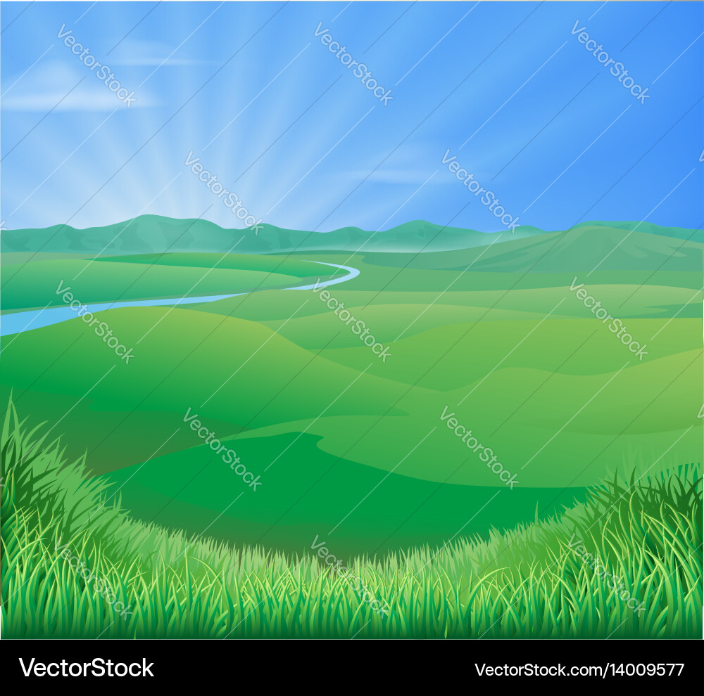 Rural landscape Royalty Free Vector Image - VectorStock