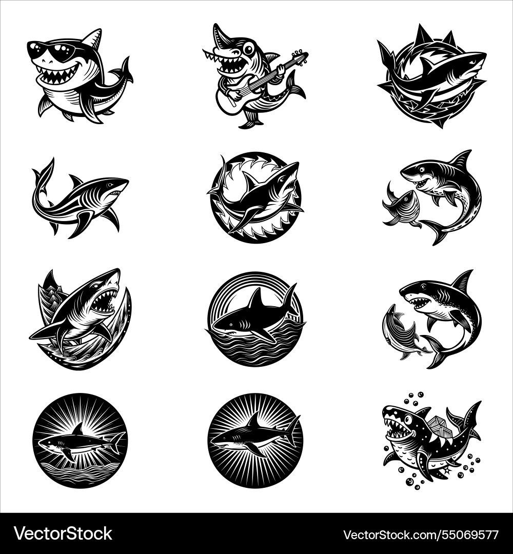 Sharks Royalty Free Vector Image - VectorStock