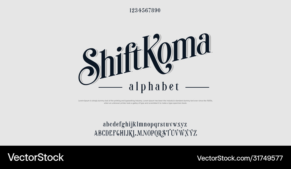 Shiftkoma - Elegant Lettering Font Royalty Free Vector Image