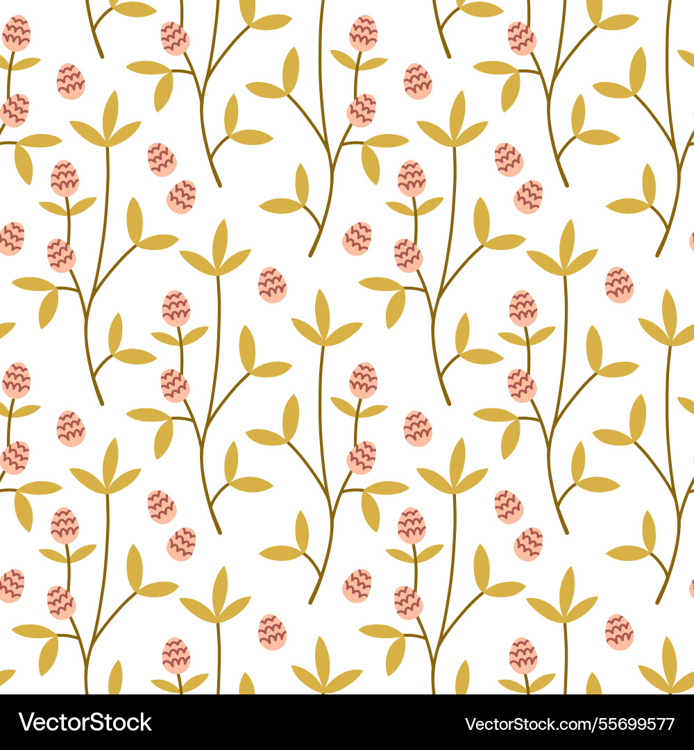 Spring flower pattern on white background Vector Image