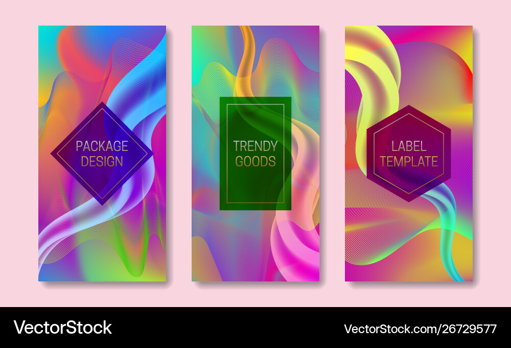 Vibrant colored packaging design set colorful Vector Image