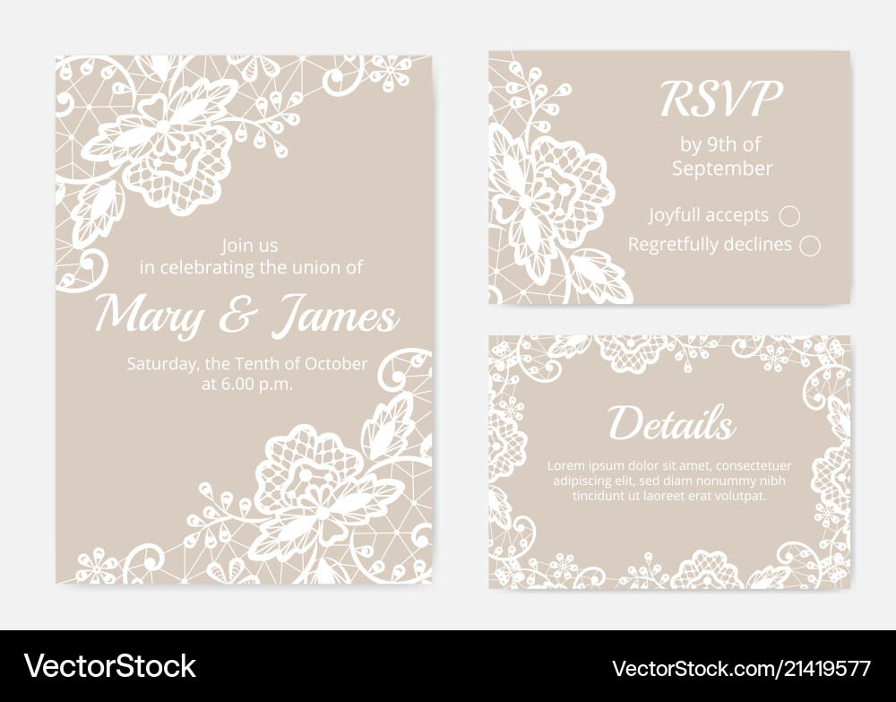 Wedding cards Royalty Free Vector Image - VectorStock