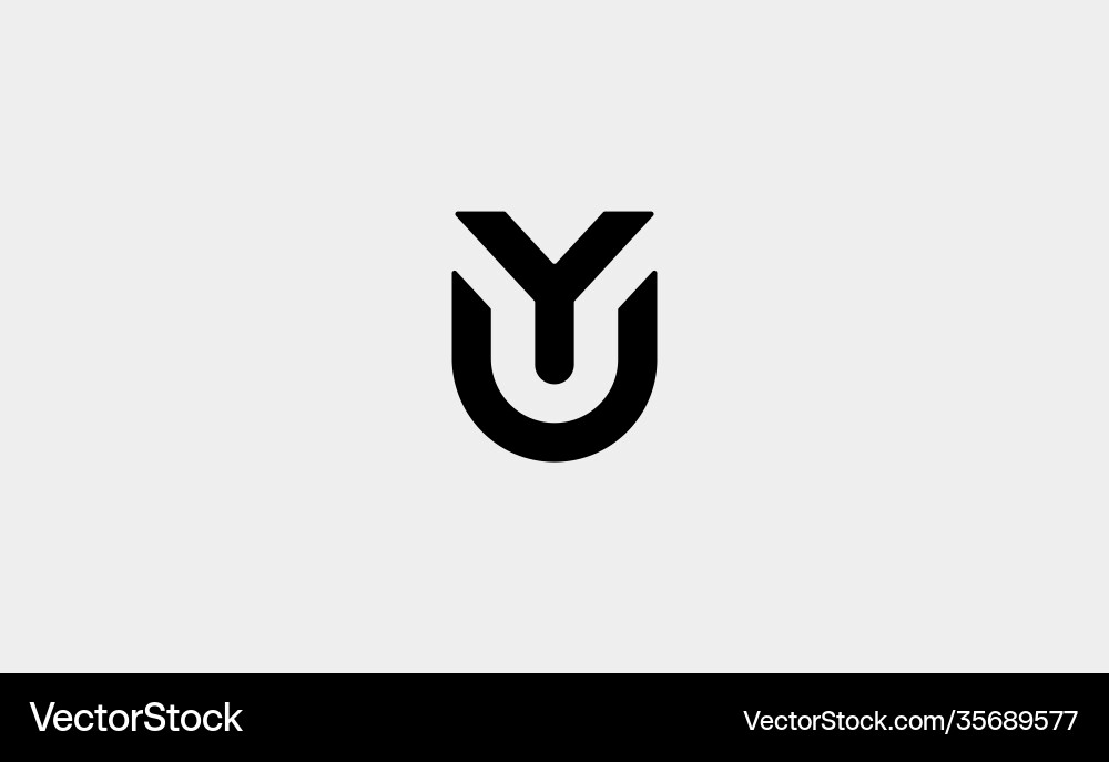 Yu letter monogram logo design Royalty Free Vector Image