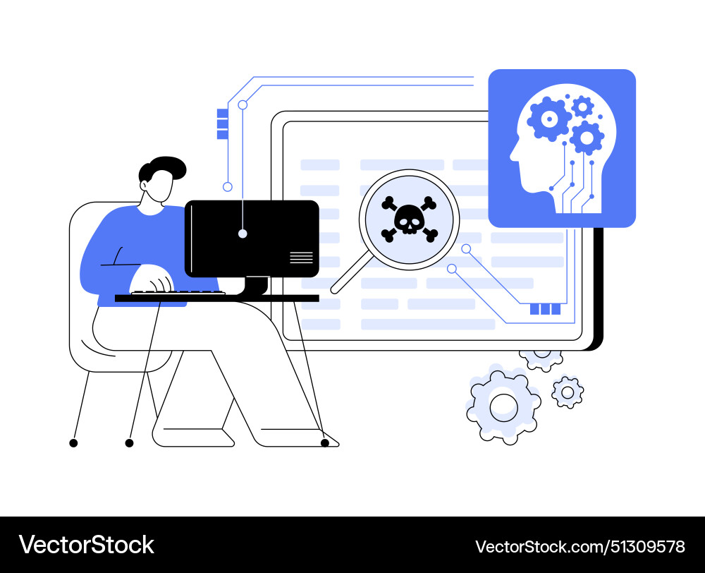 Ai-backed vulnerability assessment abstract Vector Image