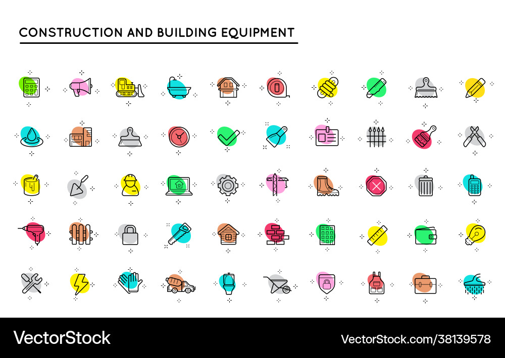 Big set construction and building icons home Vector Image