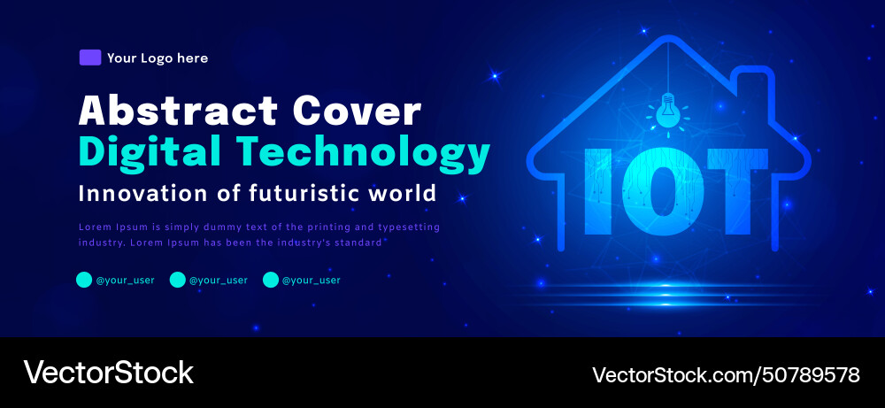 Digital technology poster cover smart home iot Vector Image