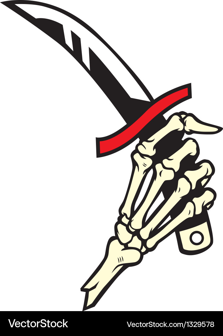 Hand bone hold a dagger Royalty Free Vector Image