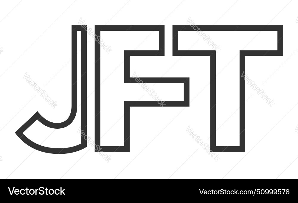 Jft logo design template with strong and modern Vector Image