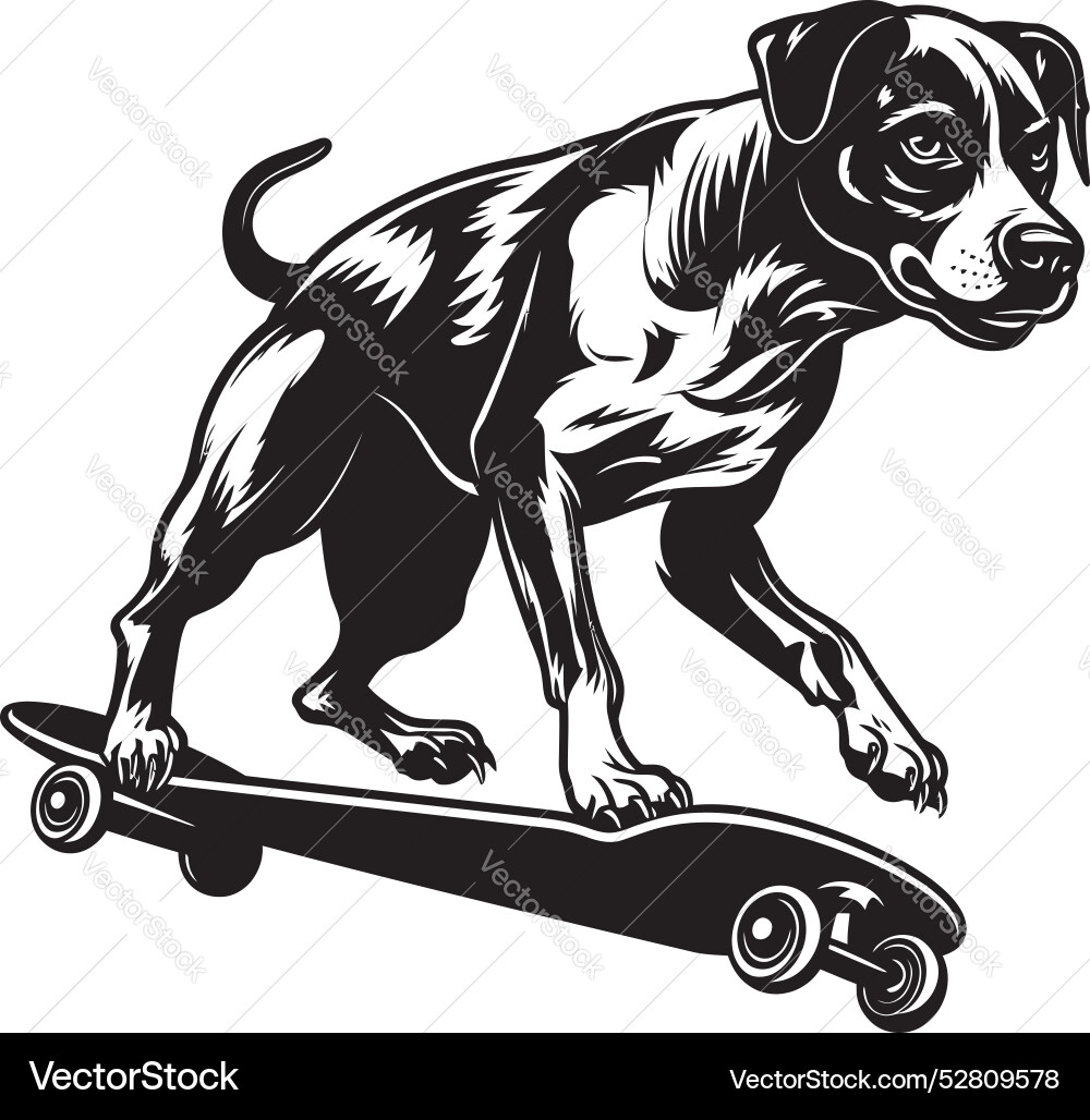 Pawsome cruiser canine skateboard emblem design Vector Image