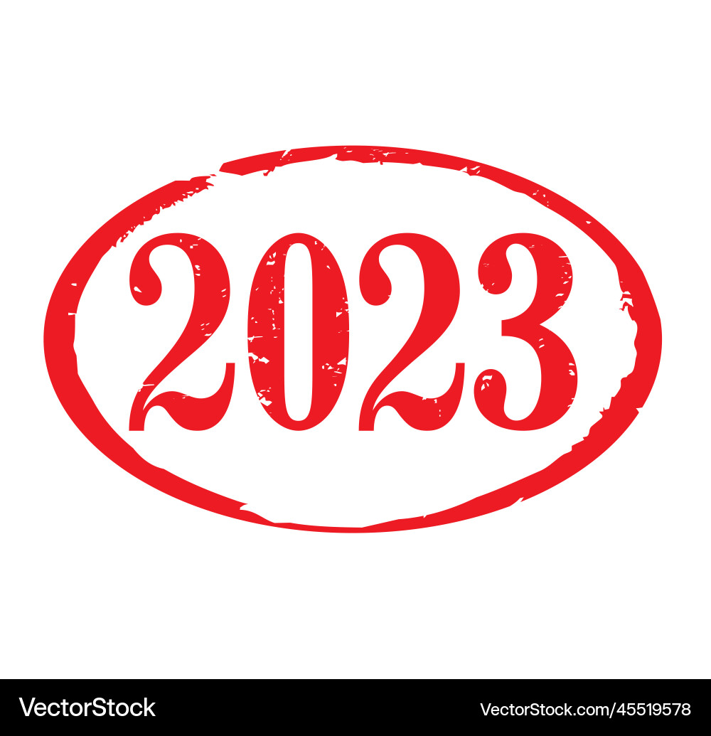 Red stamp and text 2023 Royalty Free Vector Image