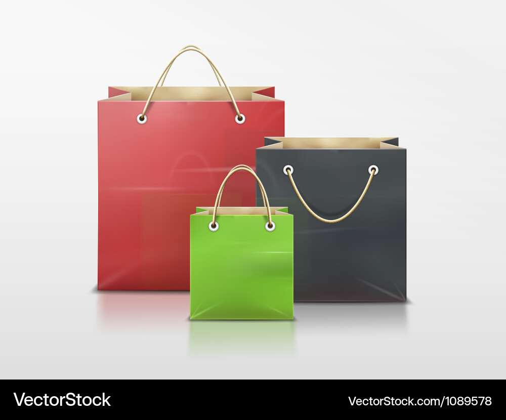 Shopping bags set Royalty Free Vector Image - VectorStock
