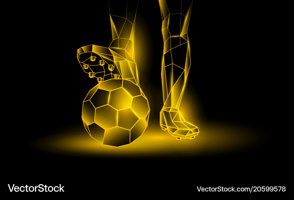 Soccer yellow neon background Royalty Free Vector Image