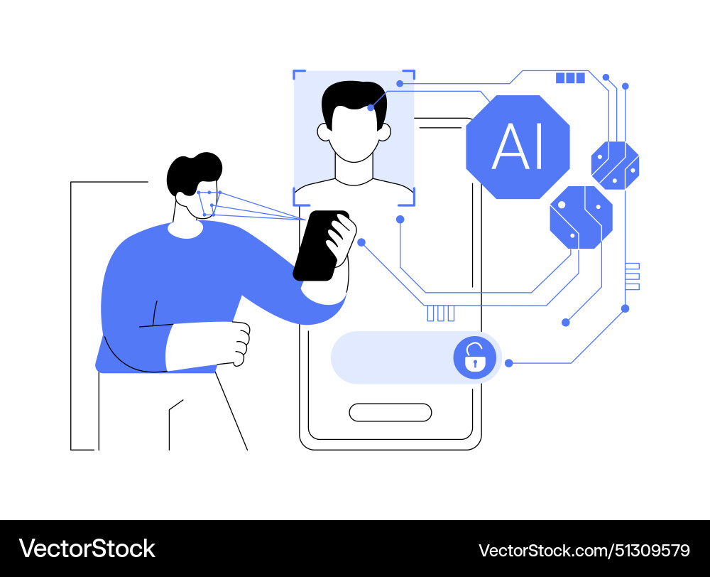 Ai-streamlined identity verification abstract Vector Image