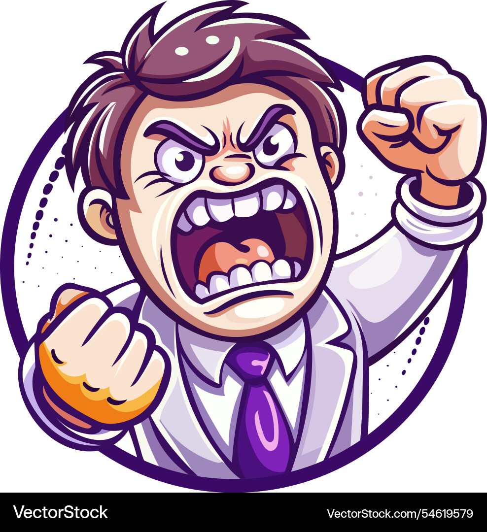 Angry man Royalty Free Vector Image - VectorStock