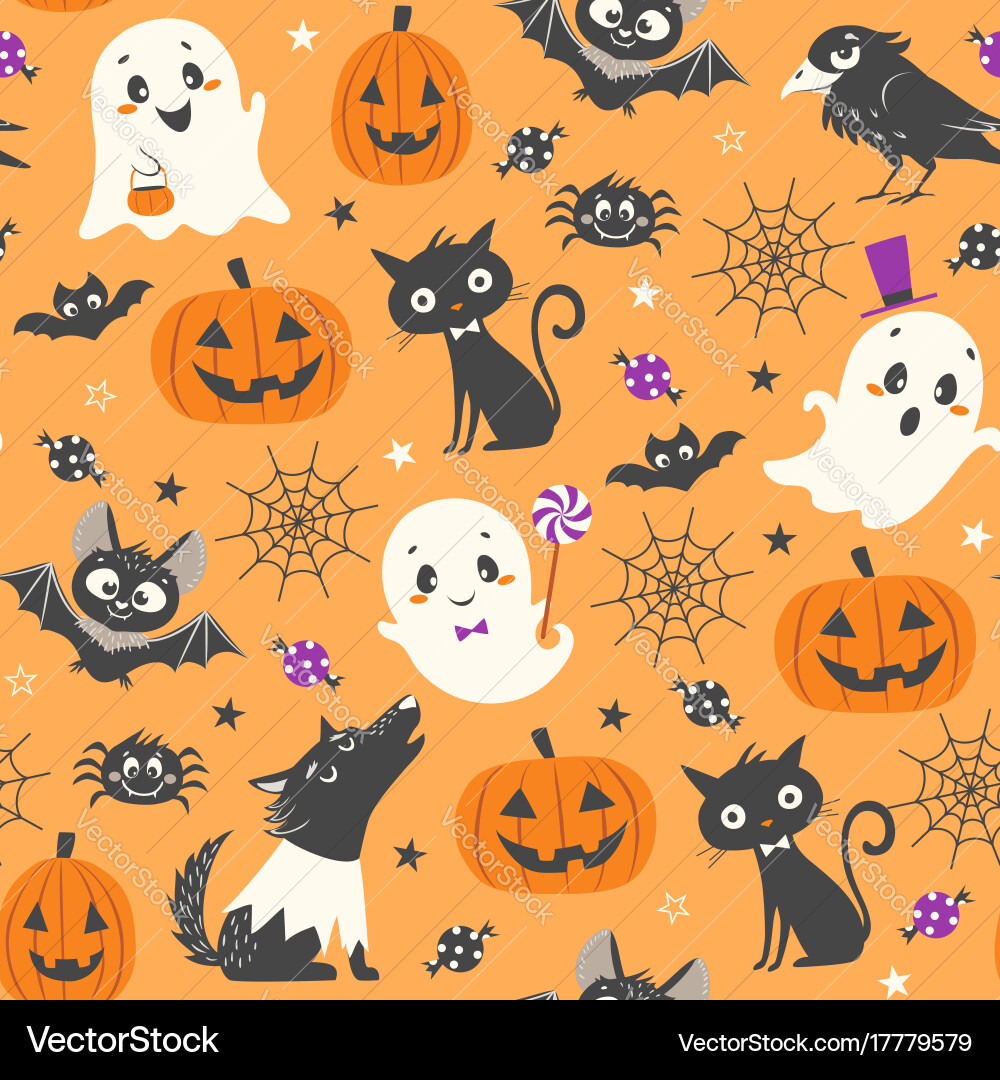 Cute halloween pattern Royalty Free Vector Image