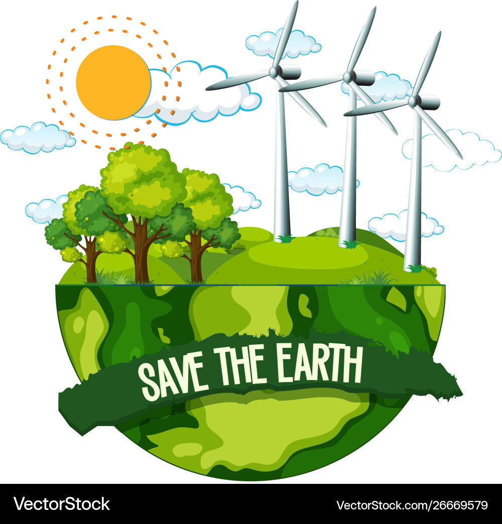 Earth Day Poster - Save the Planet Royalty Free Vector Image