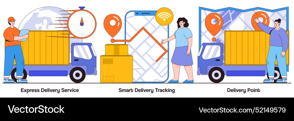 Express delivering online smart tracking courier Vector Image
