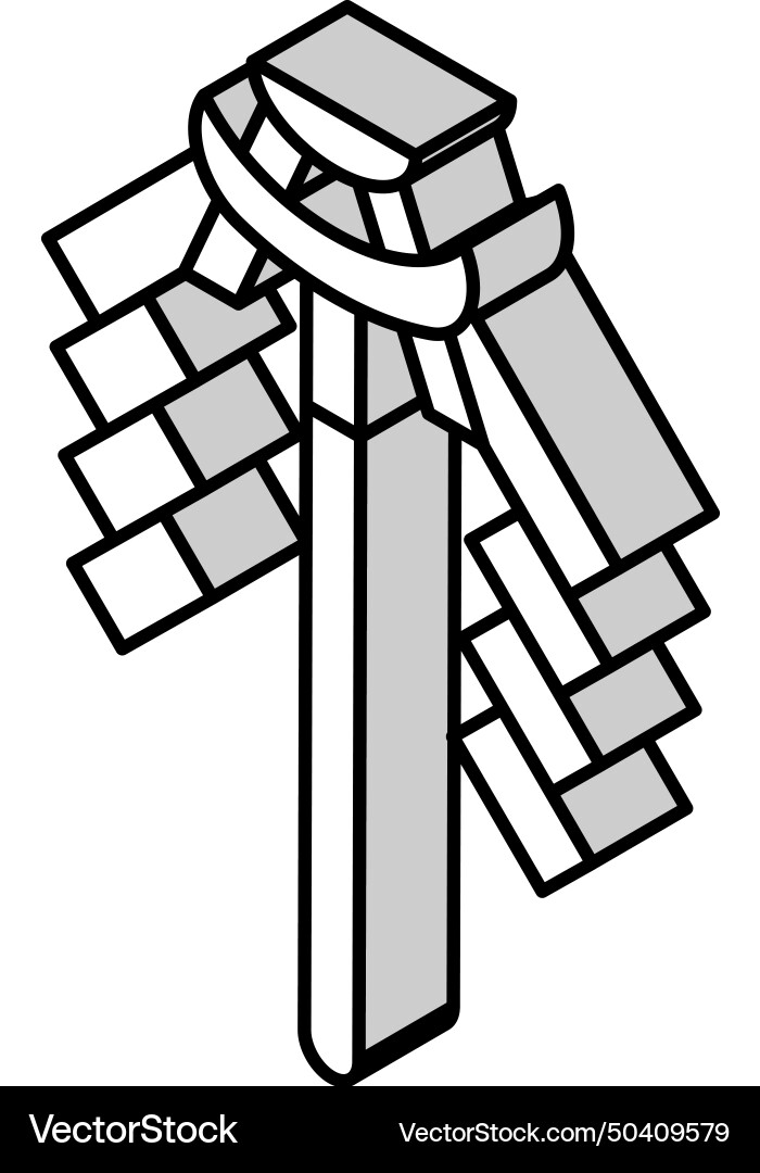 Gohei wand shintoism isometric icon Royalty Free Vector