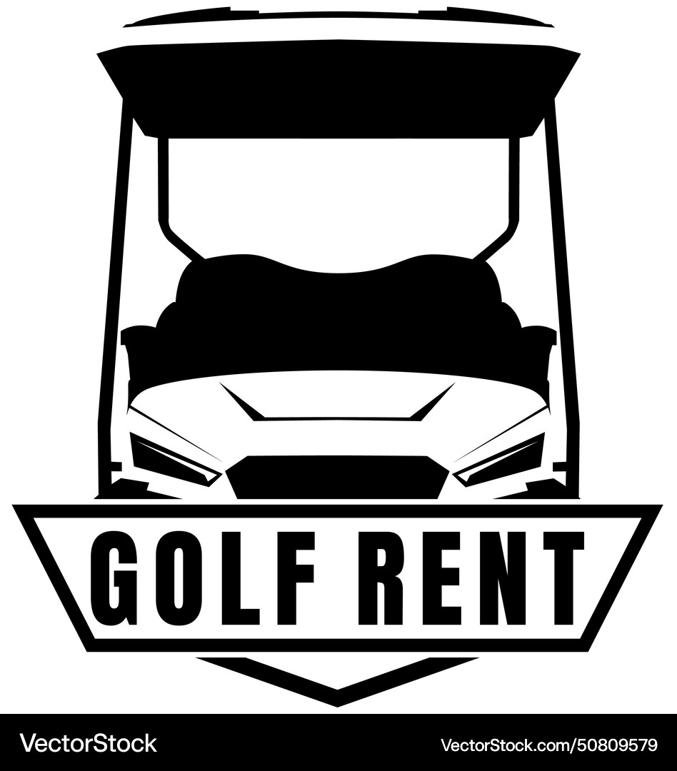 Golf cart simple minimalist logo Royalty Free Vector Image