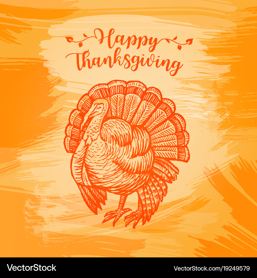 Hand drawn sketch turkey natural Royalty Free Vector Image